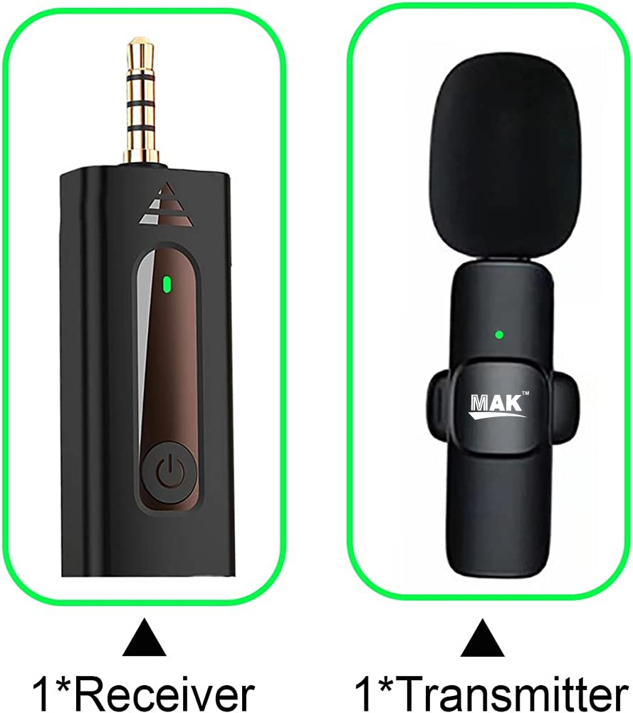 MK-35 Pro Dual Wireless Lavalier Microphone Collar Mic Compatible with ...